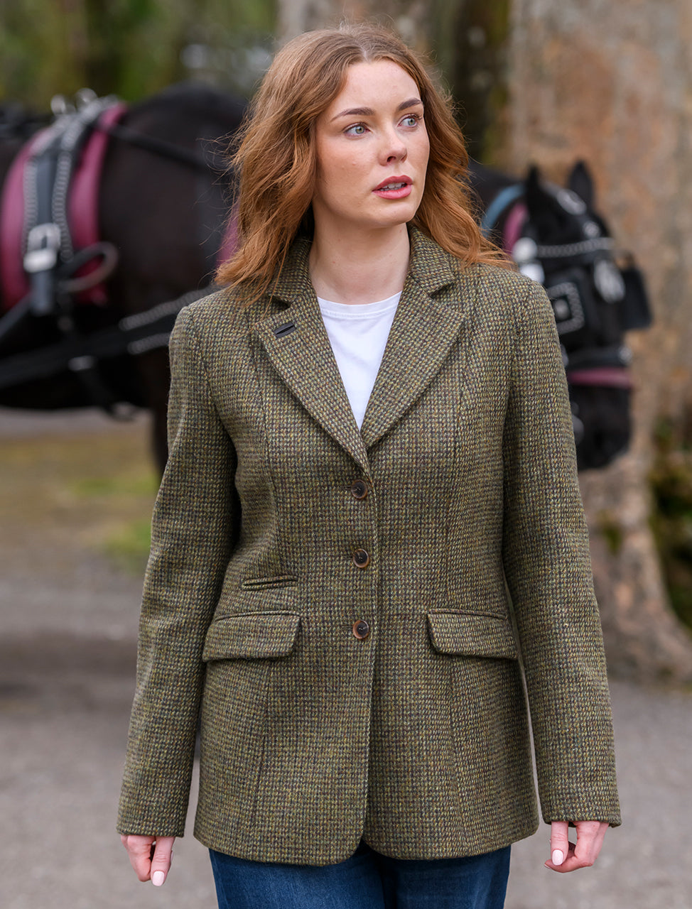 Darkhedge Ladies Fitted Tweed Jacket - Heath | Weavers of Ireland