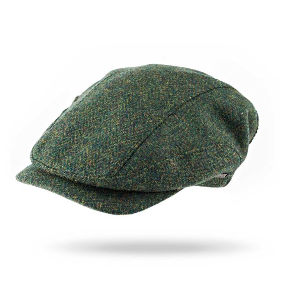 Pure Wool Tweed Driving Cap - Navy Green Windowpane – Weavers of Ireland