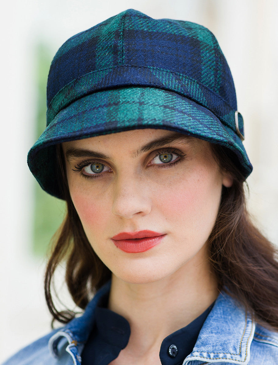 Ladies Tweed Flapper Cap - Blackwatch | Mucros Weavers – Weavers of Ireland