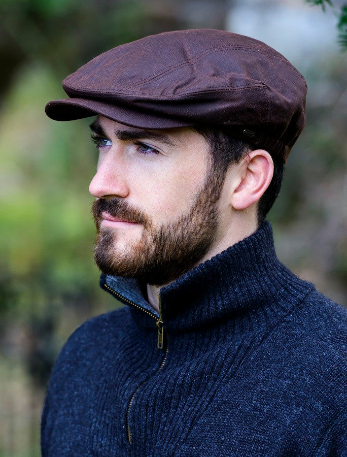 Kerry Wax Flat Cap - Brown | Mucros Weavers – Weavers of Ireland