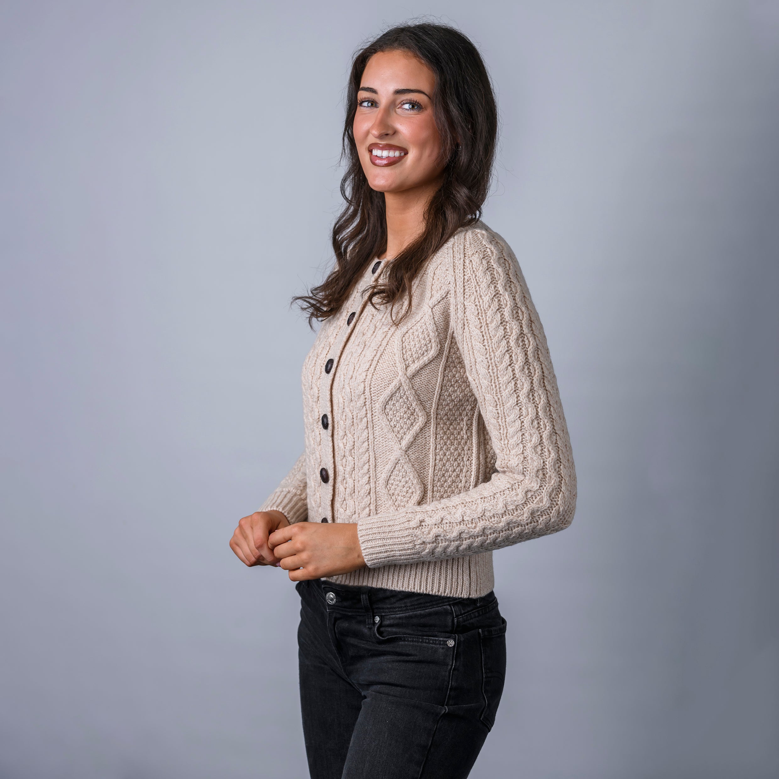 Ladies Cable Cardigan – Weavers of Ireland