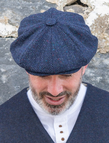 Donegal Tweed Men's Driving Cap - Navy | Aran Sweater Market – Weavers ...