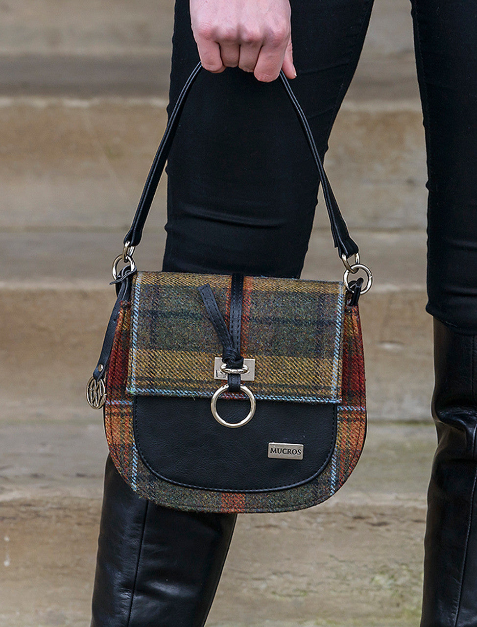 Grace Tweed Bag - Grey & Black | Mucros Weavers – Weavers of Ireland