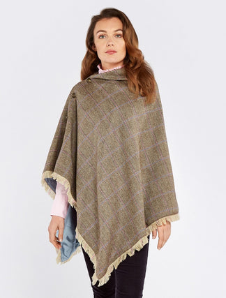 Hazelwood Pure Wool Tweed Poncho - Thistle | Dubarry Of Ireland ...