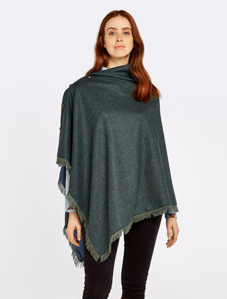 Hazelwood Pure Wool Tweed Poncho - Thistle | Dubarry Of Ireland ...